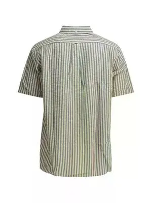 BEAMS Striped Seersucker Polo Shirt