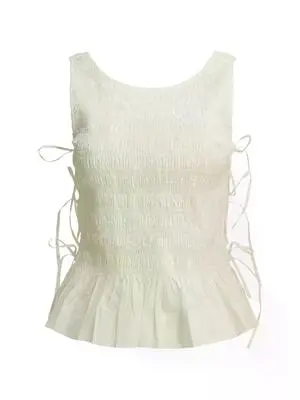 GANNI Shirred Side-tie Top