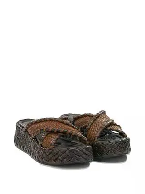 TONI PONS Woven Crossover-strap Slides