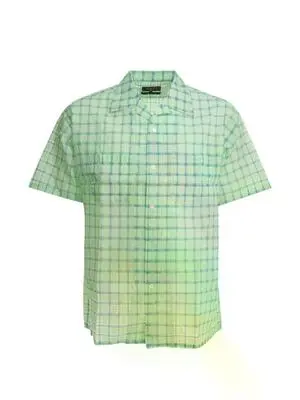 BEAMS Check-print Seersucker Shirt - Green