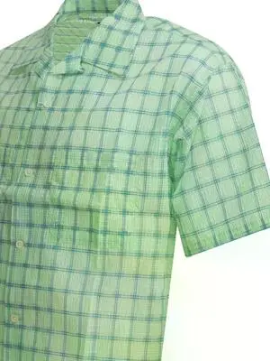 BEAMS Check-print Seersucker Shirt