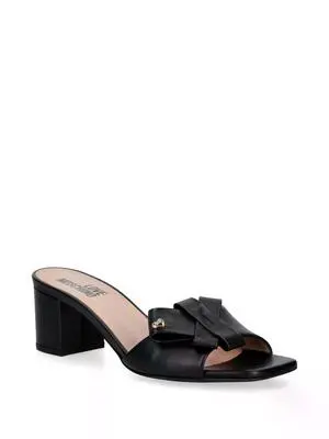 Moschino Bow Detail Heart Plaque Sandals - Black