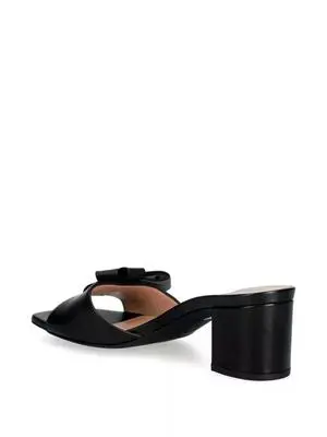 Moschino Bow Detail Heart Plaque Sandals - Black