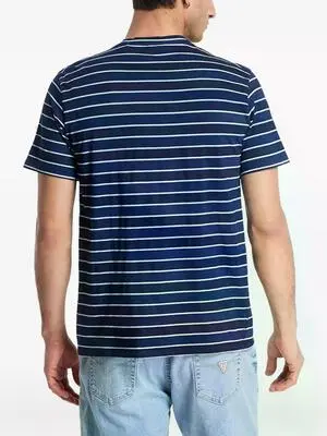 Guess Koszulka W Paski Striped Logo-print T-shirt