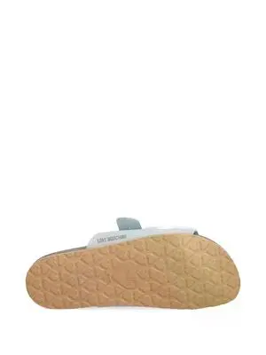 Moschino Suede Sandals With Heart Buckles