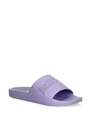 Just Cavalli Logo Embossed Slides - Purple