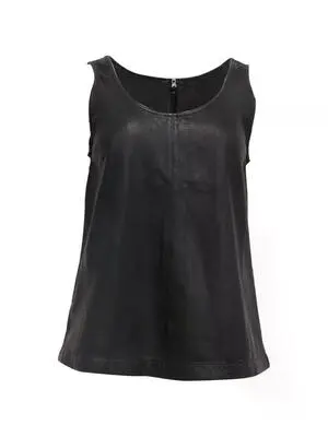 Marc Jacobs Sleeveless Leather Blouse - Black