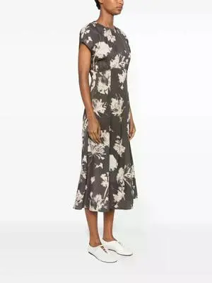 Marc O'polo Floral Print Side-slit Midi Dress