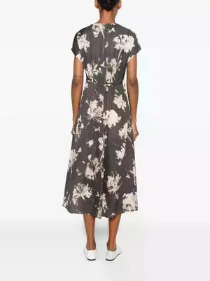 Marc O'polo Floral Print Side-slit Midi Dress