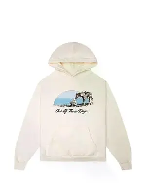 ONE OF THESE DAYS Graphic-print Hoodie - Neutrals