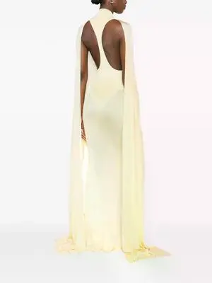 SELF-PORTRAIT Knit Cape Detail Maxi Dress