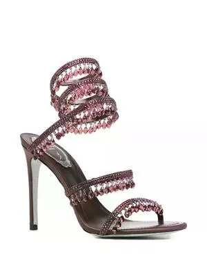 Rene Caovilla Chandelier Crystal-embellished Sandals - Red