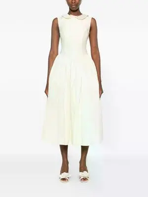SELF-PORTRAIT Bow Detail Pleated Midi Dress