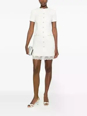 SELF-PORTRAIT Bouclé Dress With Lace Trim