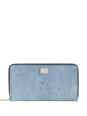 Dolce & Gabbana Denim Nubuck Wallet - Blue