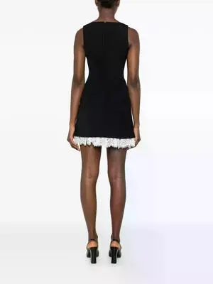 SELF-PORTRAIT Crepe Bow Lace Mini Dress - Black
