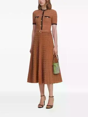 SELF-PORTRAIT Pointelle Knit Midi Dress