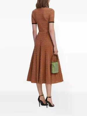 SELF-PORTRAIT Pointelle Knit Midi Dress