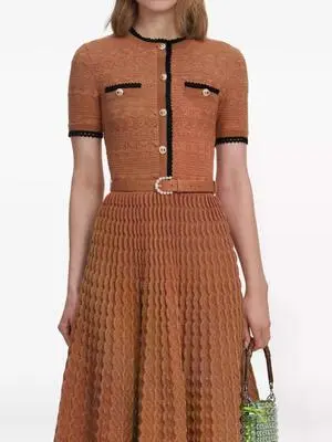 SELF-PORTRAIT Pointelle Knit Midi Dress