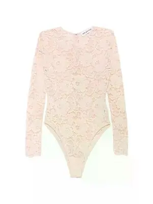 SELF-PORTRAIT Floral Lace Long-sleeve Top - Neutrals