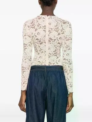 SELF-PORTRAIT Floral Lace Long-sleeve Top