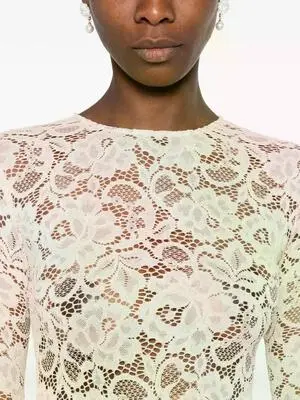 SELF-PORTRAIT Floral Lace Long-sleeve Top