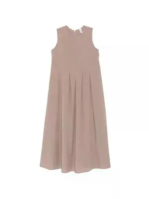 BOMBOOGIE Pleated Sleeveless Midi Dress - Neutrals