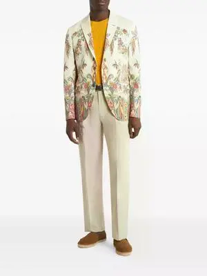 Etro Pleated Silk-blend Trousers