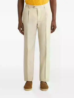 Etro Pleated Silk-blend Trousers