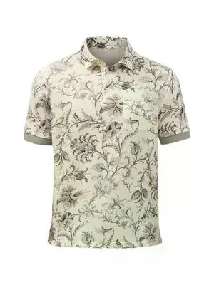 Etro Floral-print Polo Shirt - Neutrals