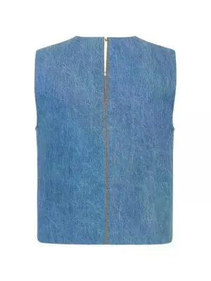 Adam Lippes Cotton Stone Wash Sleeveless Top