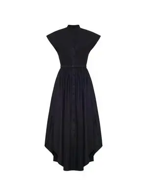 Adam Lippes Genevieve Belted Flared Dress - Black