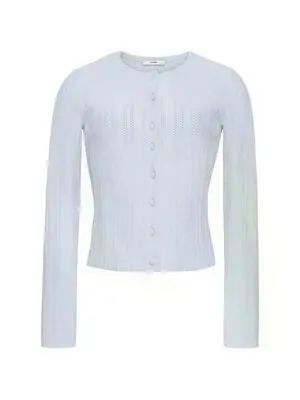 Adam Lippes Pointelle-knit Cardigan - Blue