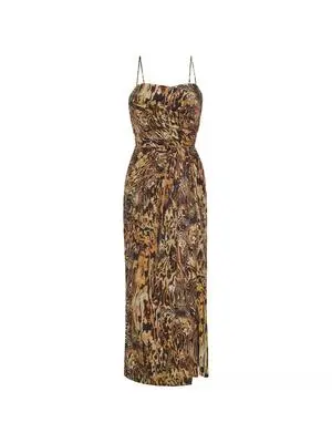Adam Lippes Draped Pattern Midi Dress