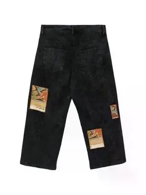 STAIN SHADE Patchwork Acid-wash Jeans