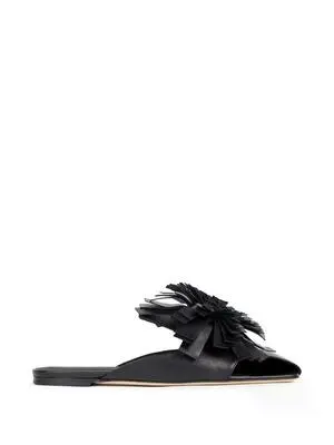 A.W.A.K.E. Mode Leather Pom-pom Mules