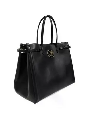 Valentino Garavani Vlogo Leather Tote Bag - Black