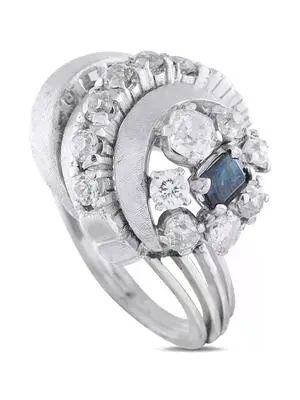 LB EXCLUSIVE Sapphire And Diamond Ring In 18k White Gold
