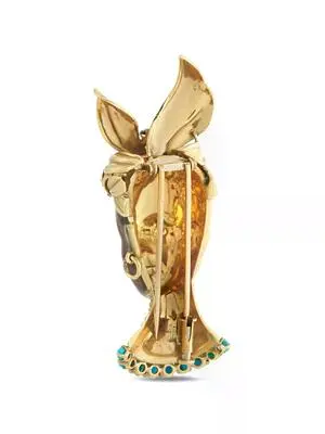 LB EXCLUSIVE Multi-stone Brooch In 18k Yellow With Sapphires, Rubies, And Turquoise