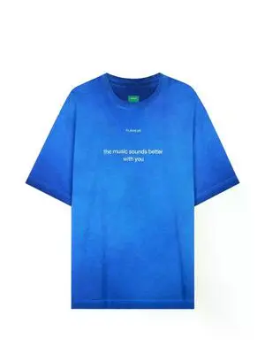 FLANEUR Logo-print Washed T-shirt - Blue