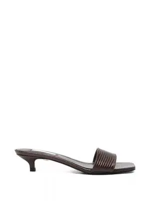 TOTEME Lizard-embossed Kitten Heel Sandals
