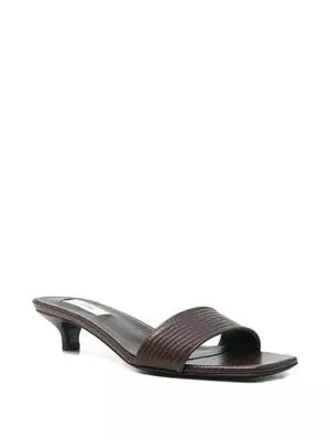 TOTEME Lizard-embossed Kitten Heel Sandals