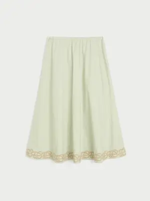 BY MALENE BIRGER Pheobes Organic Cotton Maxi Skirt - Seacrest