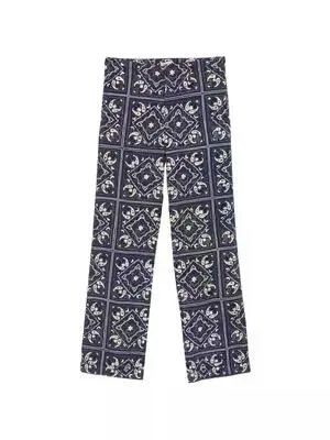ROMEO GIGLI 1990s Paisley Print Trousers - Blue