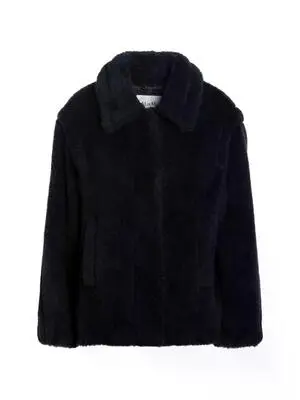 Max Mara Faux Fur Coat - Blue