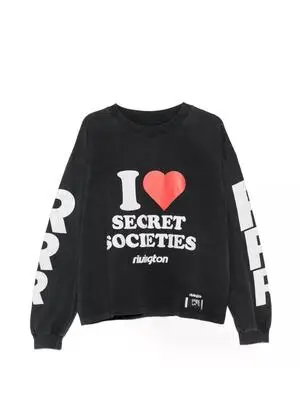 RRR123 Graphic-print Long-sleeve T-shirt - Black