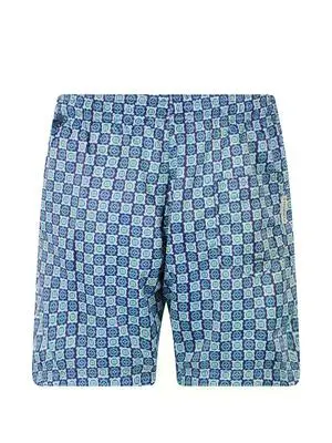 PENINSULA SWIMWEAR Gaiola Island Geometric Print Swim Shorts - Blue