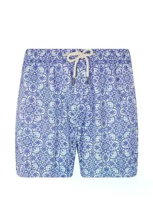 PENINSULA SWIMWEAR Marettimo Majolica-tiles-print Swim Shorts - Blue