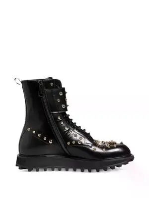 Dolce & Gabbana Embellished Biker Boots - Black