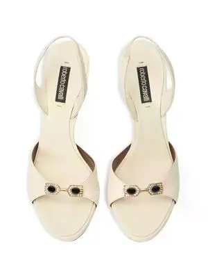 Roberto Cavalli Jewel Embellished Pleated Sandals